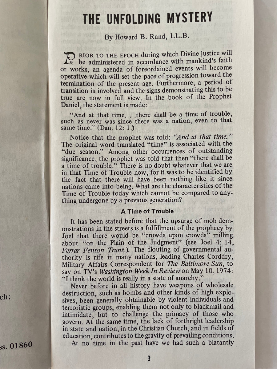 The Unfolding Mystery – Destiny Publishers