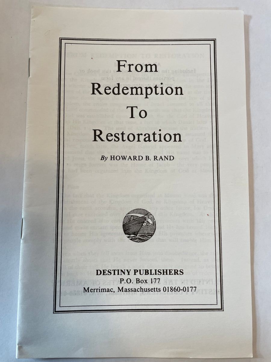 From Redemption to Restoration – Destiny Publishers
