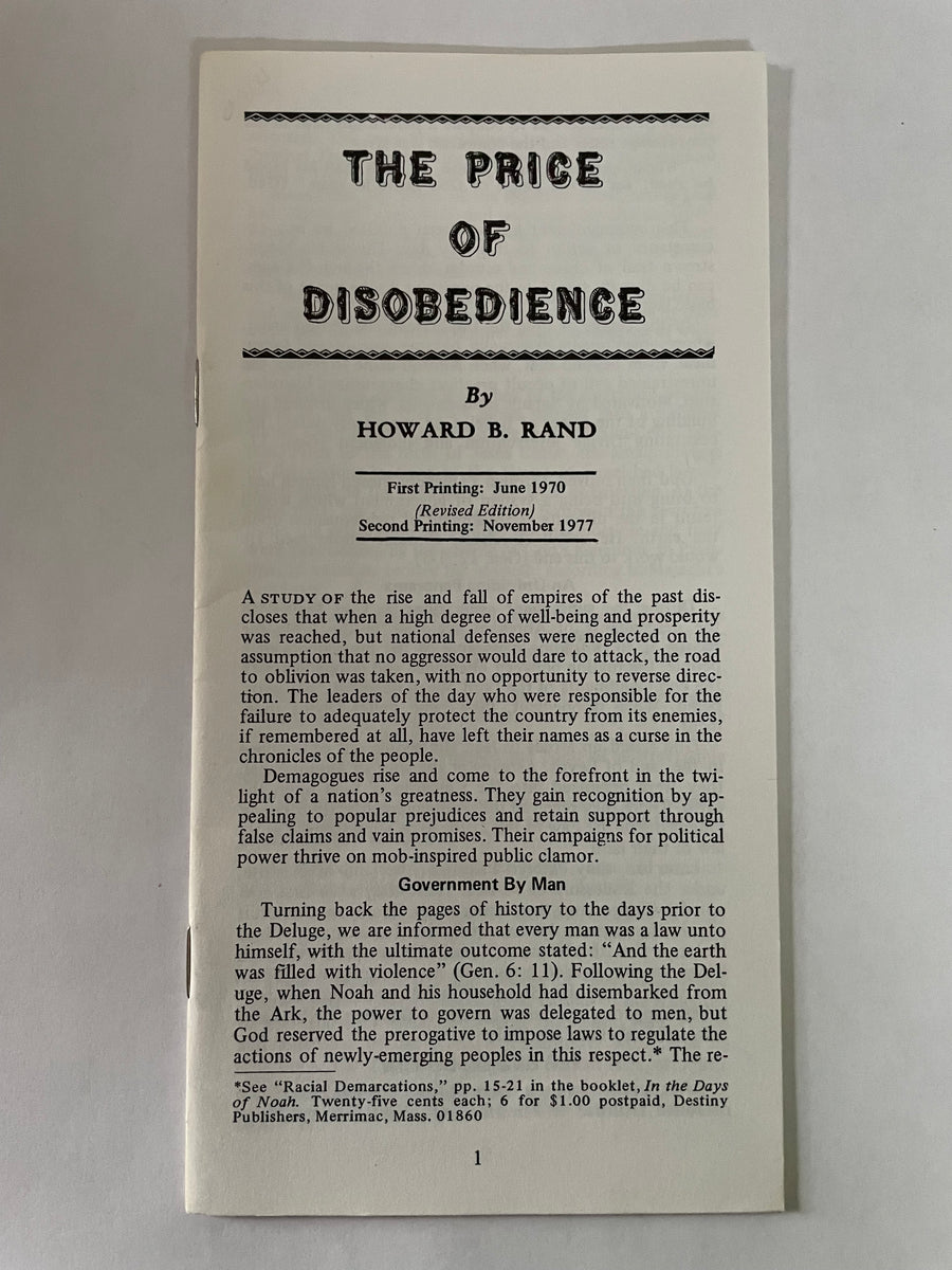 The Price of Disobedience – Destiny Publishers