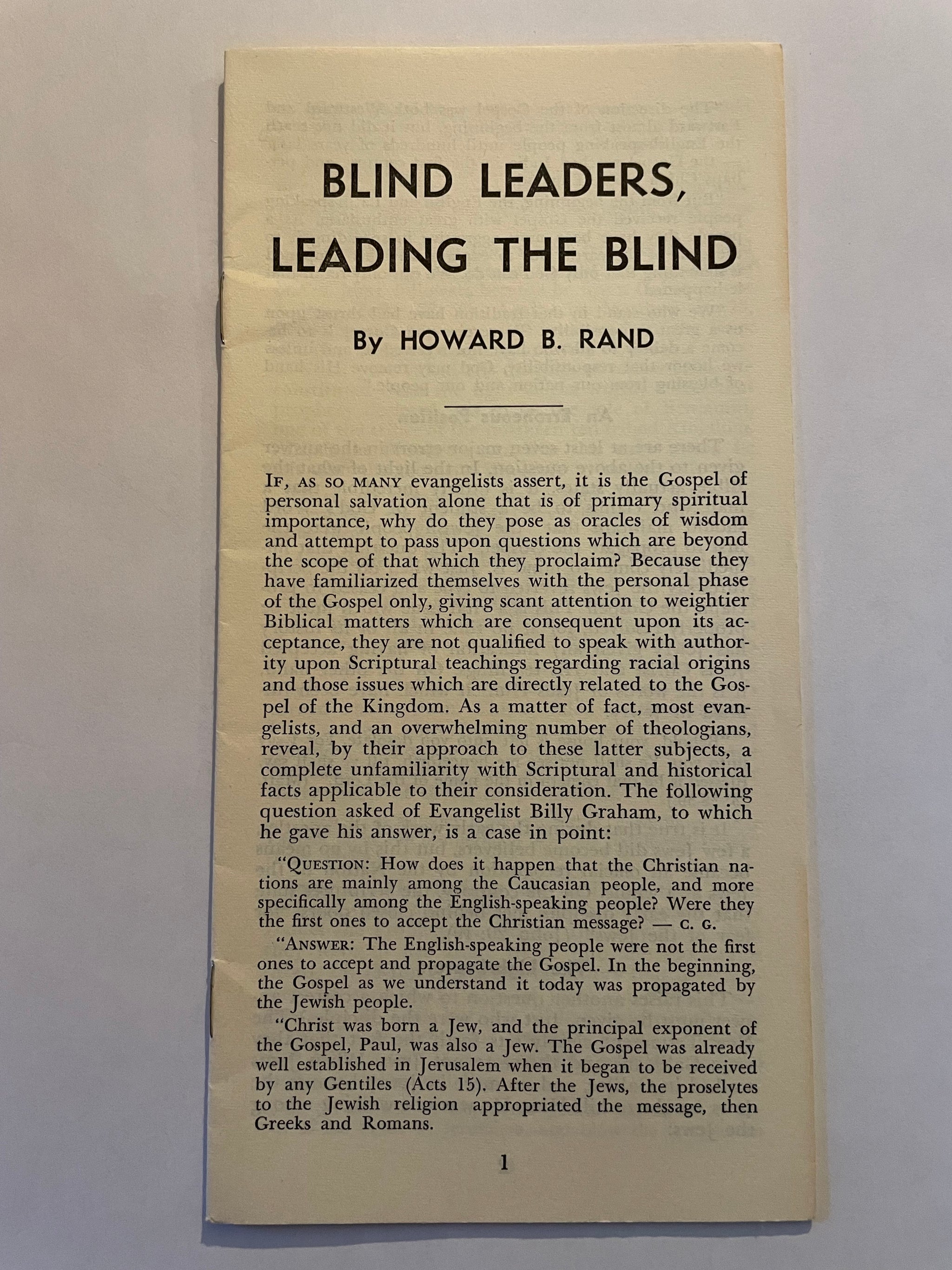Blind Leaders, Leading the Blind – Destiny Publishers