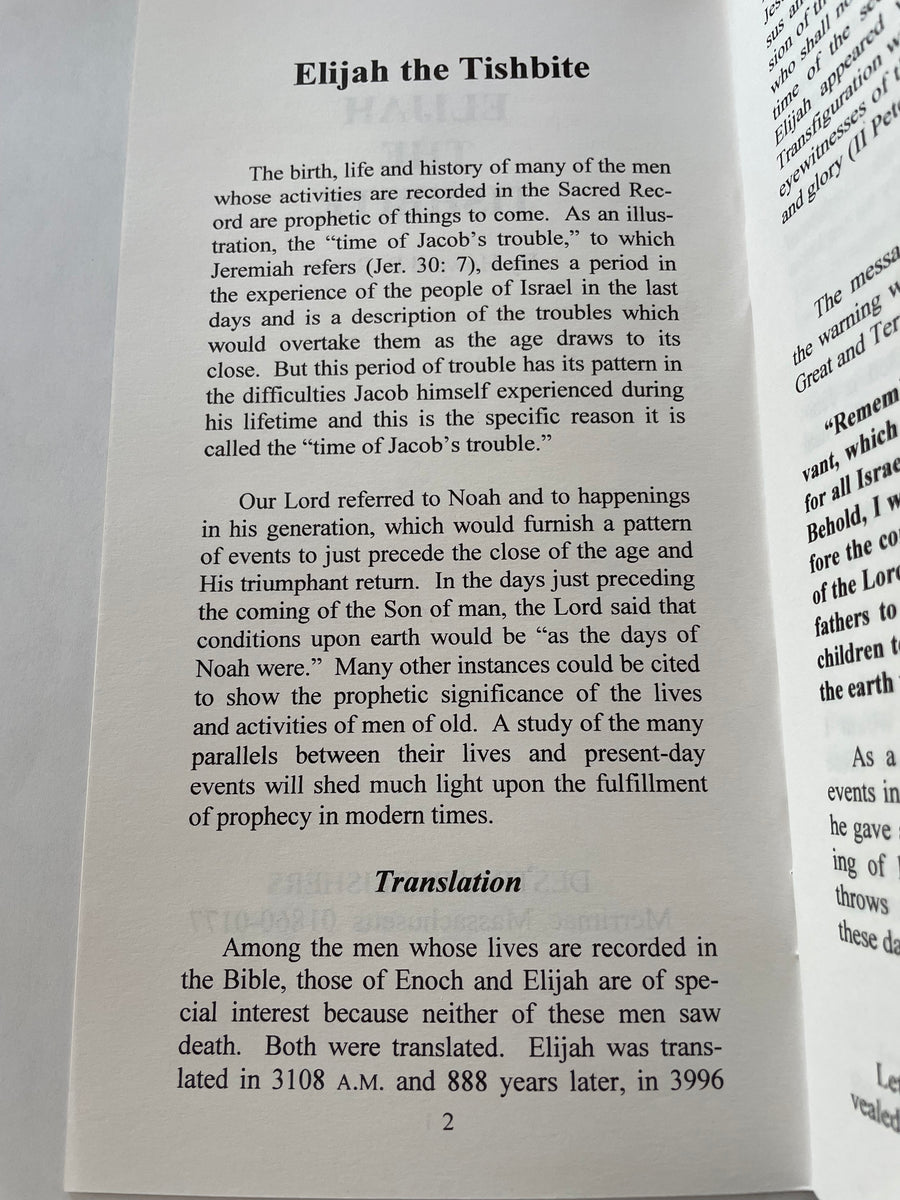 Elijah the Tishbite – Destiny Publishers