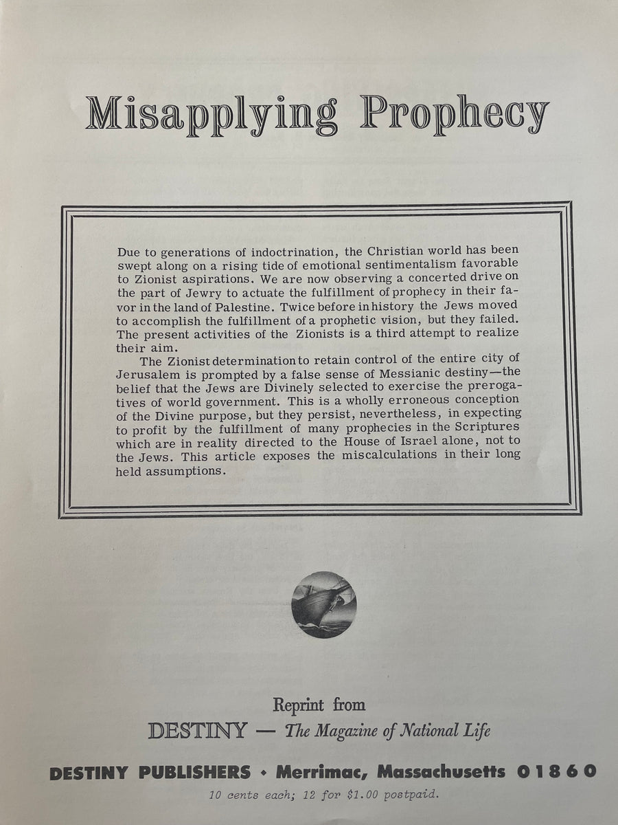 Misapplying Prophecy – Destiny Publishers